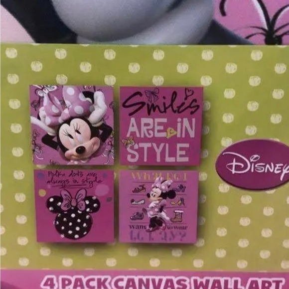 Disney | Art | New Disneys Minnie Mouse 4pack Art Canvas | Poshmark